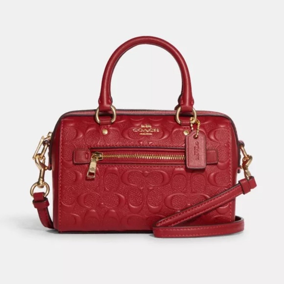 Coach | Bags | Coach Mini Rowan Crossbody Red Satchel Purse | Poshmark